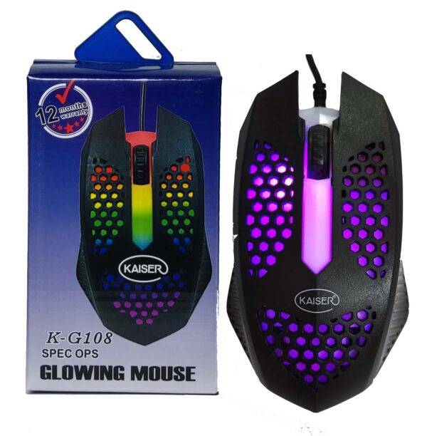 موس سیمی گیمینگ LED دار Kaiser K-G108 - فروشگاه اینترنتی اسپرینگ